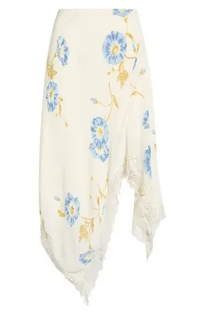 REFORMATION Liliana Lace Handkerchief Hem Skirt