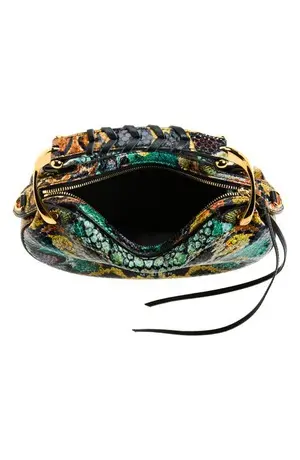 Alexander McQueen Mini Snakeskin Embossed Leather Top Handle Bag