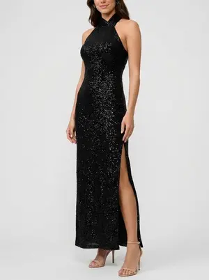 Rachel Rachel Roy Harland Crossover Halter Maxi Dress - Black