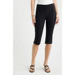 Nordstrom Ponte Knit Capri Pants - Black
