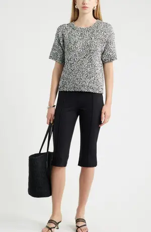 Nordstrom Ponte Knit Capri Pants - Black