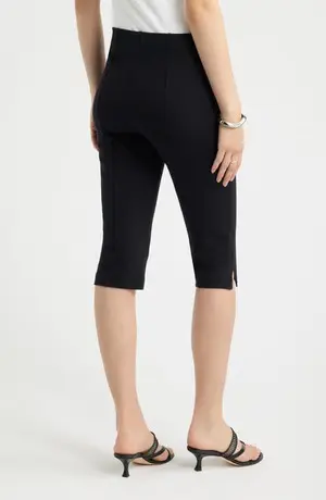 Nordstrom Ponte Knit Capri Pants - Black