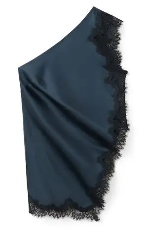 Mango Lace One-shoulder Satin Top