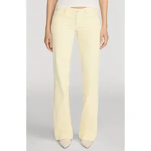 FRAME X Amelia Gray The Gray Relaxed Bootcut Jeans - Limoncello