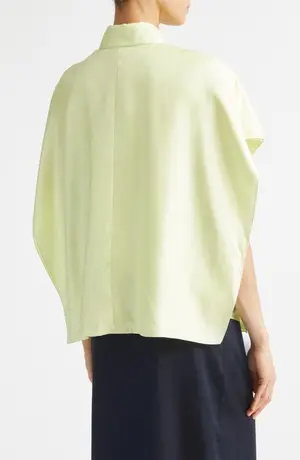 Bottega Veneta Silk Twill Layered Short Sleeve Shirt - 3400 Lichen