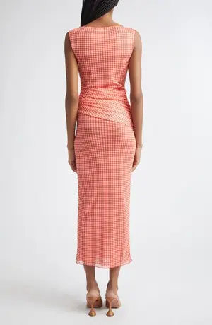 TOCCIN Wylie Tie Front Midi Dress - Gingham