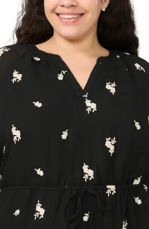 CECE DUPRAZ Print Tie Waist Midi Dress