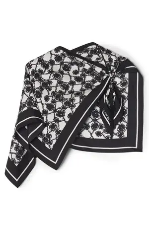 LANVIN Marguerite Motif Top With Jewelry Fastener - Ecru/black