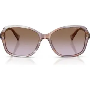 Ralph Lauren 57mm Square Sunglasses - Striped Brown/violet