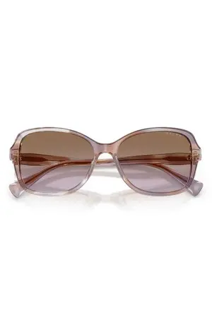 Ralph Lauren Square Frame Acetate Sunglasses - Striped Brown/violet