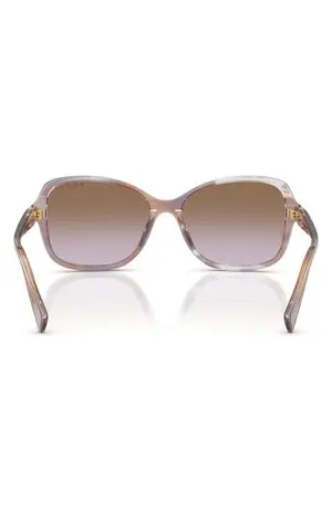 Ralph Lauren Square Frame Acetate Sunglasses - Striped Brown/violet