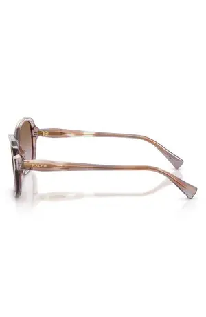 Ralph Lauren Square Frame Acetate Sunglasses - Striped Brown/violet
