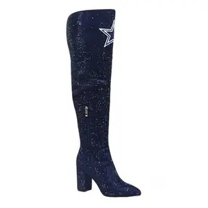 CUCE Dallas Cowboys Team Color Crystal Over-the-knee Boots - Navy
