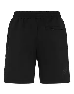 PLEIN SPORT Embossed Cotton Fleece Jogging Shorts