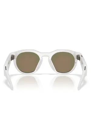 Oakley Gender Inclusive Meta Hstn 51mm Round Glasses - Warm Grey/prizm Ruby