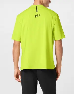 PLEIN SPORT Micro Rib T-shirt Round Neck Ss - Yellowfluo