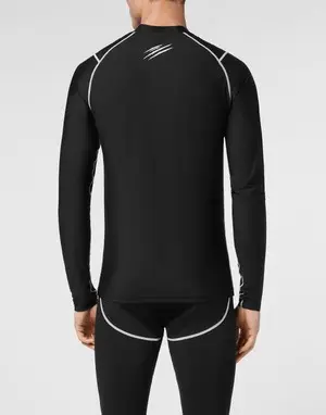 PLEIN SPORT Long Sleeve Dry-fit Quarter-zip T-shirt