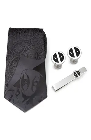 CUFFLINKS, INC. Deadpool Silk Tie Set - Black