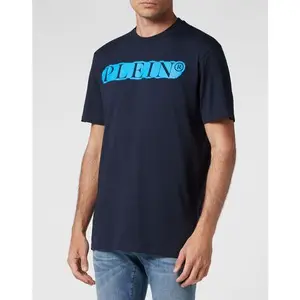 Philipp Plein T-shirt Round Neck Ss Spray Effect Print Tm - Navy