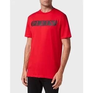 Philipp Plein T-shirt Round Neck Ss Spray Effect Print Tm - Red