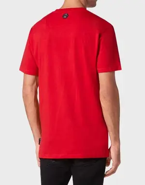 Philipp Plein T-shirt Round Neck Ss Spray Effect Print Tm - Red