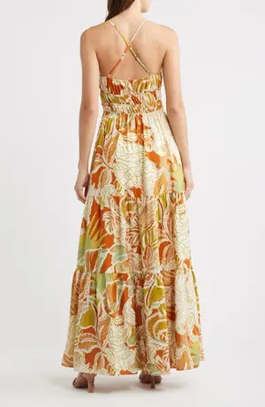 FLYING TOMATO Floral Print Sleeveless Maxi Dress