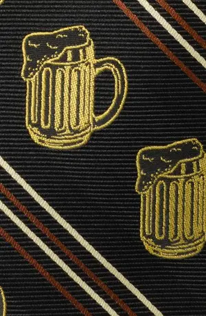 CUFFLINKS, INC. Beer Mug Themed Neck Tie, Pocket Square, And Set