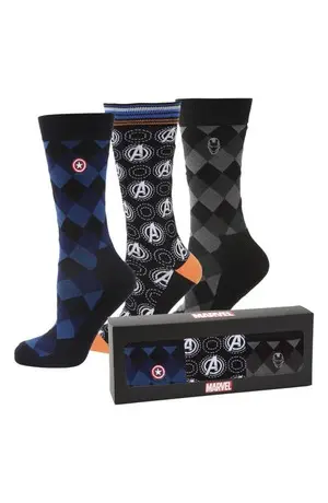 CUFFLINKS, INC. Avengers Crew Socks And Lapel Pin Set