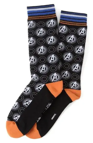 CUFFLINKS, INC. Avengers Crew Socks And Lapel Pin Set