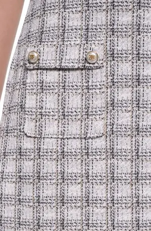 Karl Lagerfeld Windowpane Check Tweed Sheath Dress