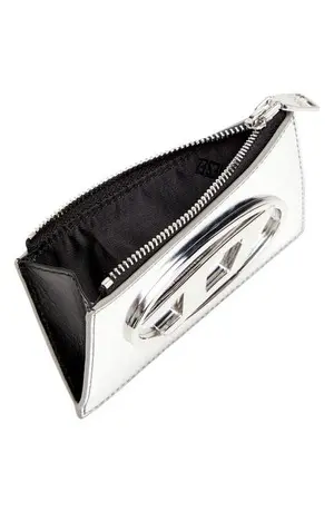 DIESEL® 1dr Metallic Leather Card Holder