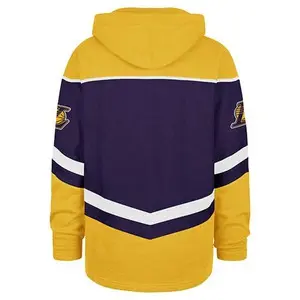 '47 47 Los Angeles Lakers Oversized Tri-satin Lace-up Pullover Hoodie