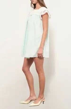 MAUDE CLUB Esme Babydoll Dress With Lace Detailing