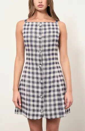 MAUDE CLUB Amanda Gingham Minidress
