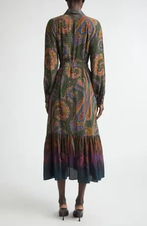 Etro Paisley Print Long Sleeve Shirtdress