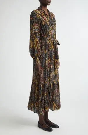 Etro Paisley Print Long Sleeve Shirtdress