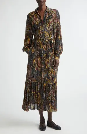Etro Paisley Print Long Sleeve Shirtdress