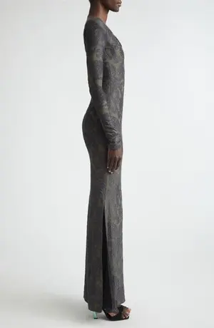 Etro Chenille Jacquard Knit Trumpet Dress