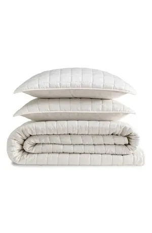 Calvin Klein Signature Quilted Comforter & Shams Set - Light Beige