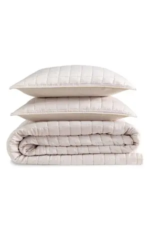 Calvin Klein Signature Quilted Comforter & Shams Set - Light Pink