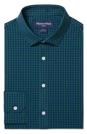 Mizzen+main Leeward Trim Fit No Tuck Gingham Performance Button-up Shirt