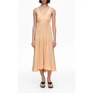 Bimba Y Lola Silk Cross-back Midi Dress