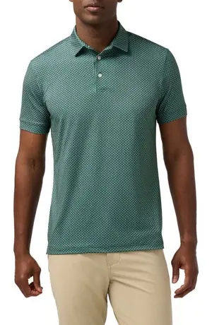 Mizzen+main Versa Trim Fit Performance Golf Polo - Pine Circle Texture