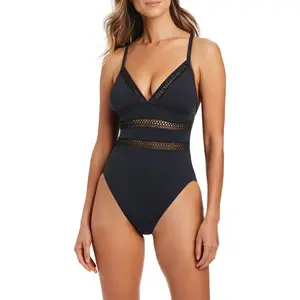 BLEU BY ROD BEATTIE Cross Back One-piece Swimsuit - Black