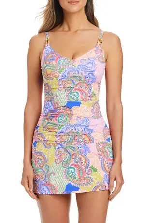 BLEU BY ROD BEATTIE Paisley Tankini Top - Pink Multi