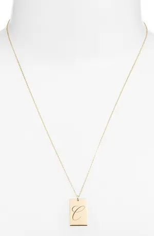 SET & STONES Stella Initial Pendant Necklace - Gold/c