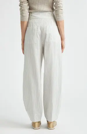 TOTEME Stripe Organic Cotton & Silk Balloon Pants