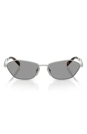 Prada 57mm Irregular Sunglasses - Silver/grey