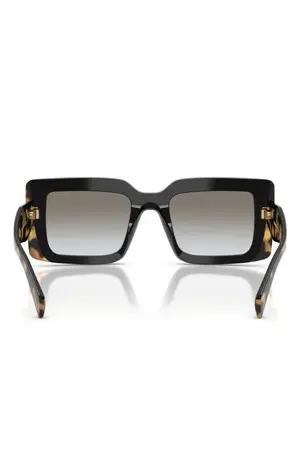 Prada 52mm Rectangular Sunglasses - Black/tortoise/grey