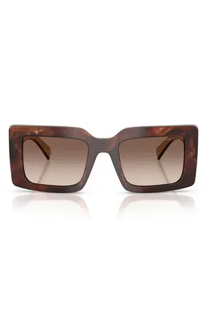 Prada 52mm Rectangular Sunglasses - Caramel Tortoise/brown